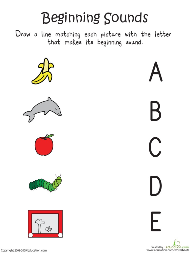 Beginning Sounds A-E | PDF