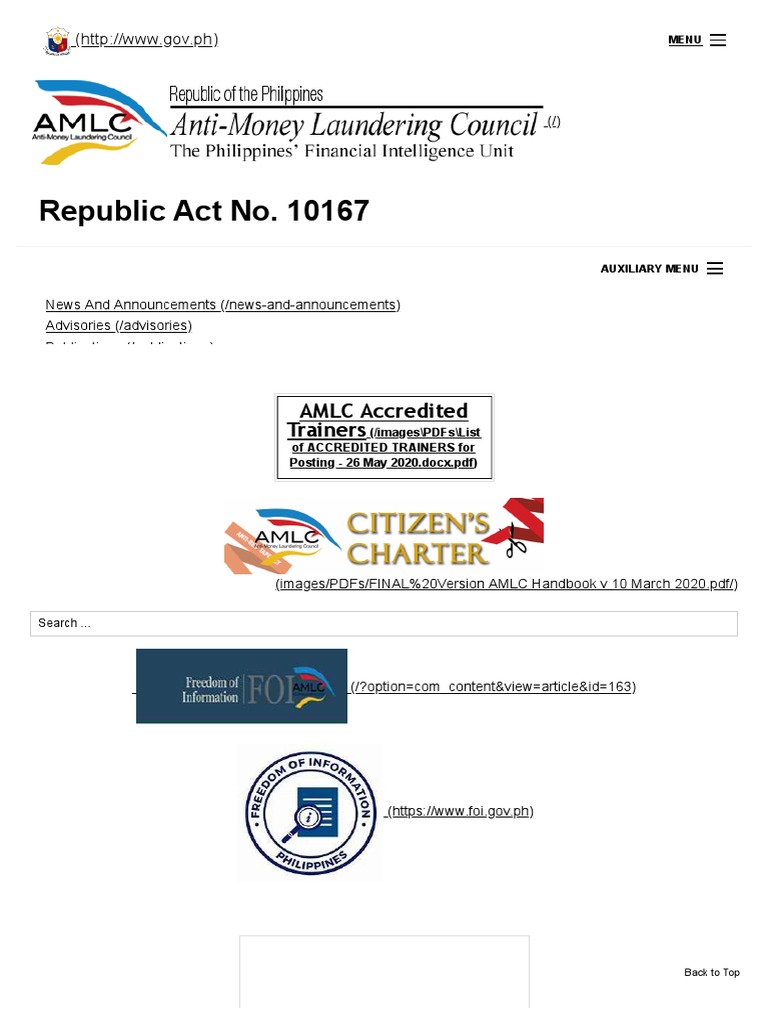 Republic Act No. 10167 | PDF | Regulatory Compliance | Ex Parte