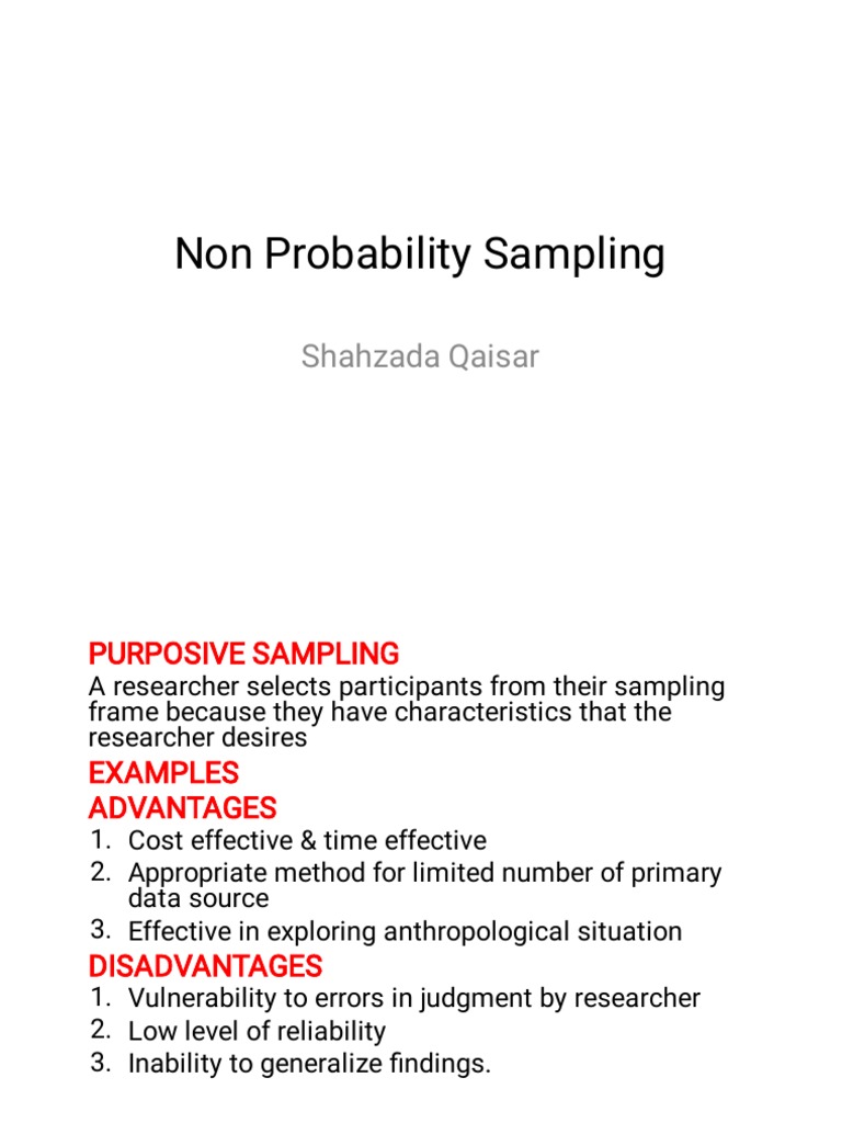Non Probability Sampling | PDF