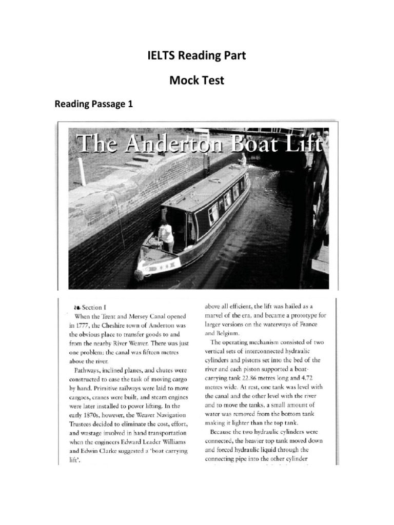 IELTS Reading Part Mock Test | PDF
