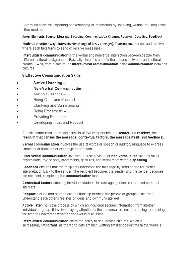 8 Effective Communication Skills Active Listening Non Verbal