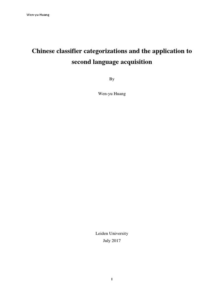 Chinese Classifier Categorizations PDF | PDF | Adjective | Noun