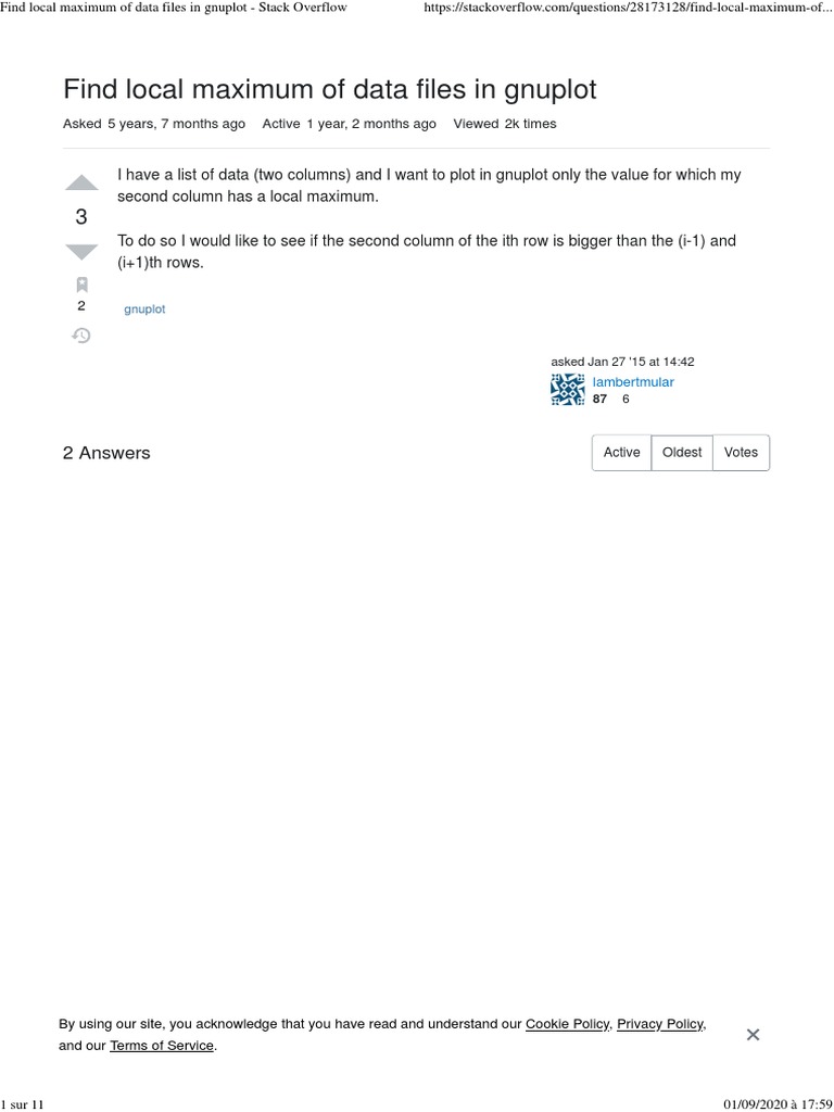 Find Local Maximum Of Data Files In Gnuplot Stack Overflow Pdf Terms Of Service Computing