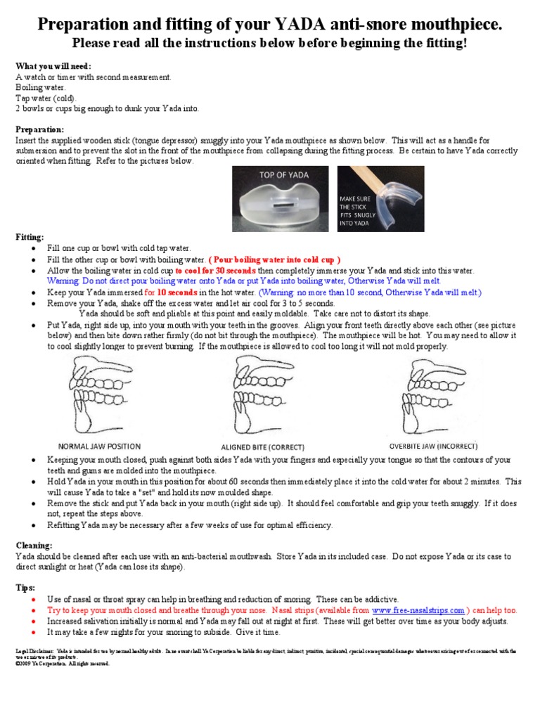 Preparation and Fitting of Your YADA | PDF | Water | Nature