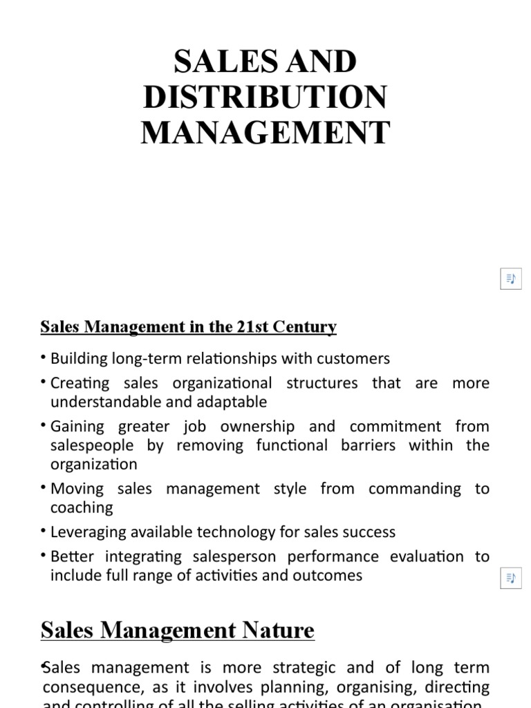Sales and Distribution Management | PDF