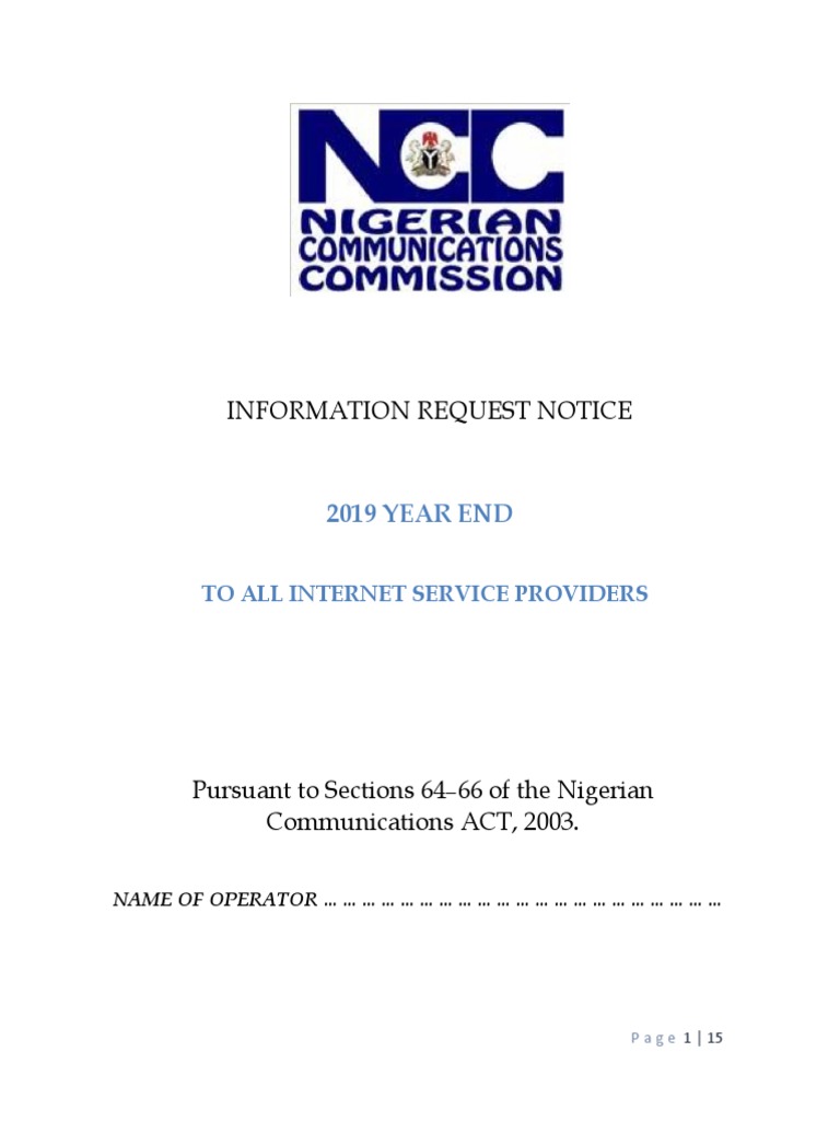 Year End Questionnaire 2019 - ISP | PDF | Internet Access | Internet ...