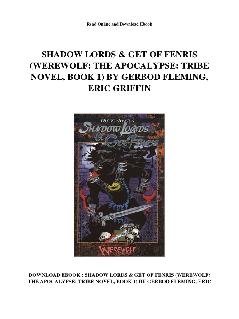 Shadow Lords Get of Fenris Werewolf The Apocalypse Tribe Novel Book 1 ...
