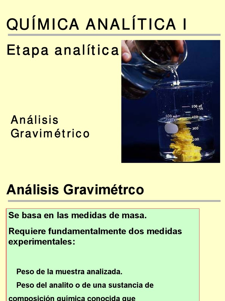 Gravimetria | Coloide | Precipitación (Química)
