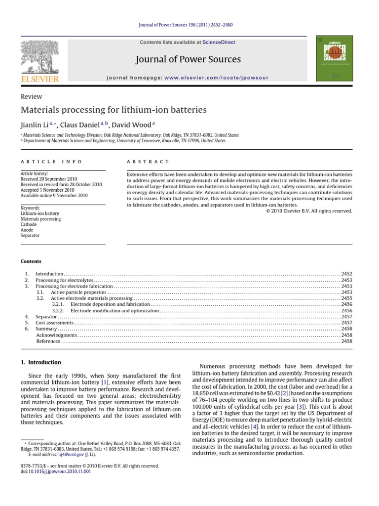 Lithium Battery Research Paper | PDF | Lithium Ion Battery | Electrolyte