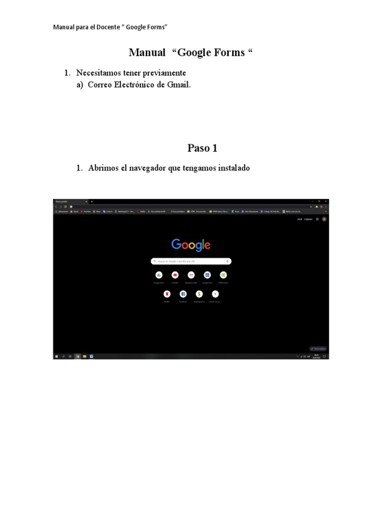 Manual Google Forms | PDF | Gmail | Prueba (evaluación)