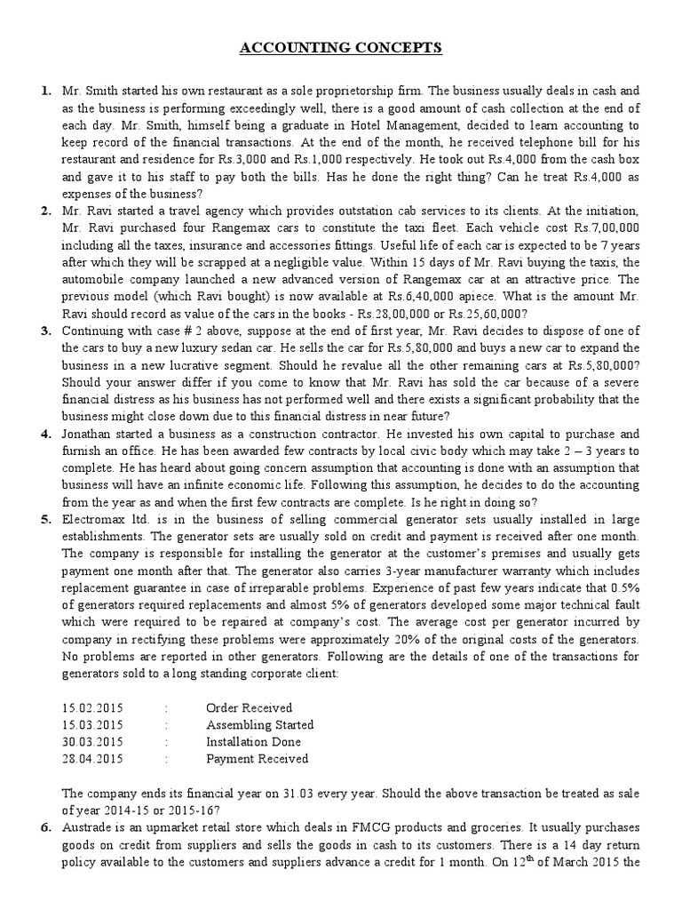 Session # 3 - Accounting Caselets | PDF | Taxicab | Retail
