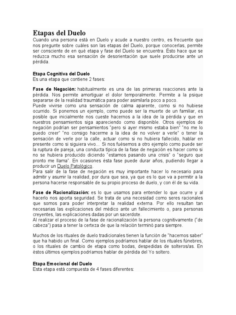 5 Etapas del Duelo Explicadas | PDF | Dolor | Las emociones
