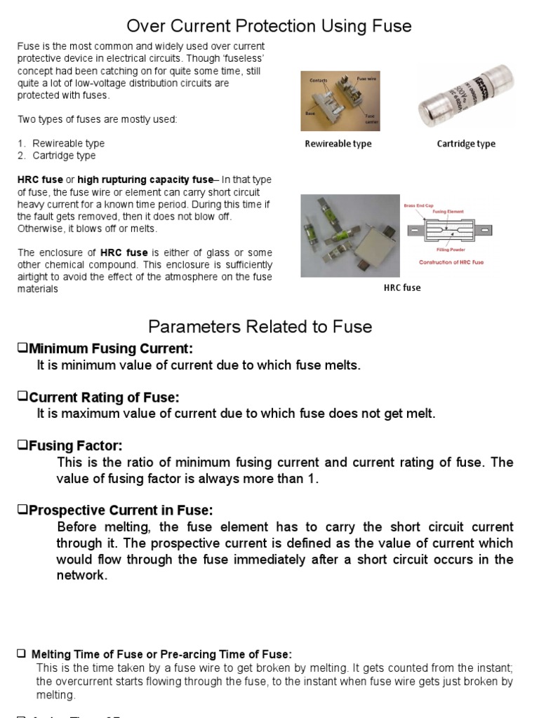 OC Protection by Fuse | PDF | Fuse (Electrical) | Components