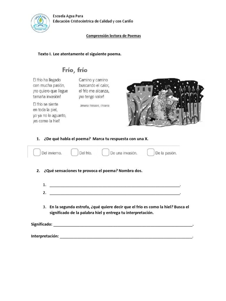 Comprensión de Poemas | PDF