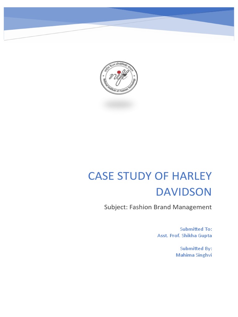 Case Study of Harley Davidson: Subject: Fashion Brand Management | PDF ...
