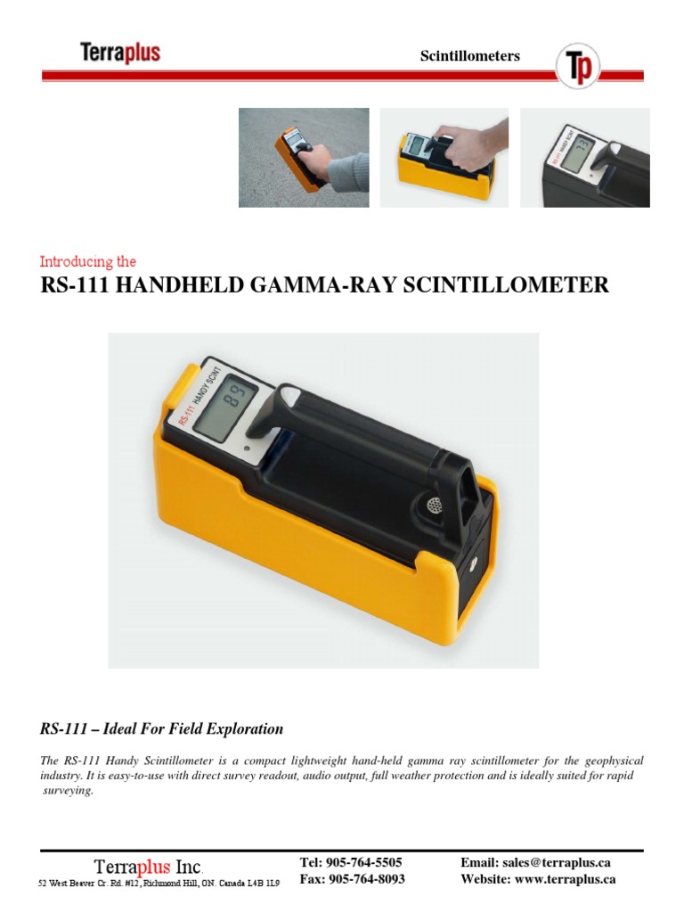 RS-111 Handheld Scintillometer Overview | PDF | Battery Charger ...