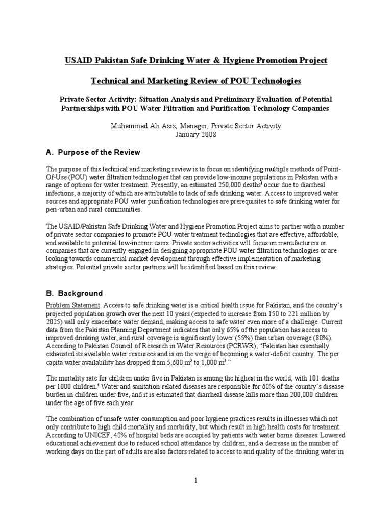3.technical and Marketing Review of POU Technologies | PDF | Water ...