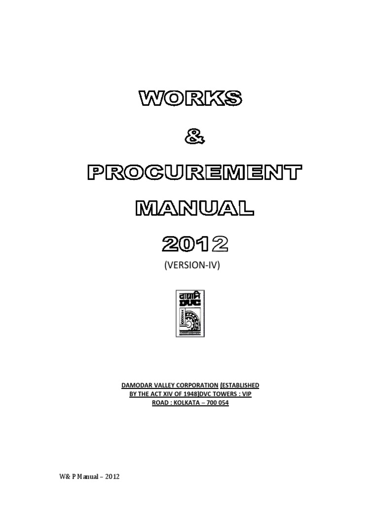 Works & Procurement Manual 2012 PDF | PDF | Business