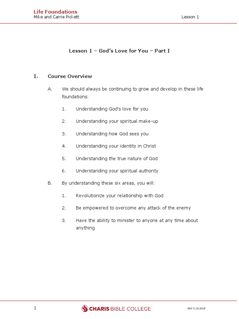 Lesson 1 God S Love For You Part I | PDF | Gospel Of Mark | Gospel Of ...