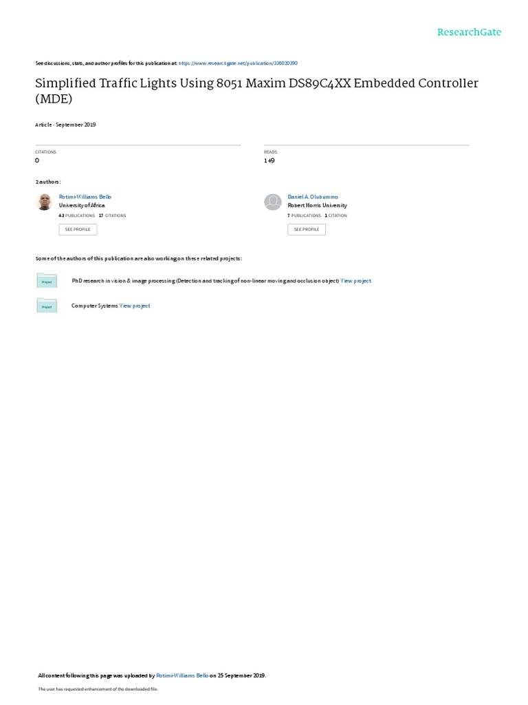 Simplified Traffic Lights Using 8051 Maxim DS89C4XX Embedded Controller ...