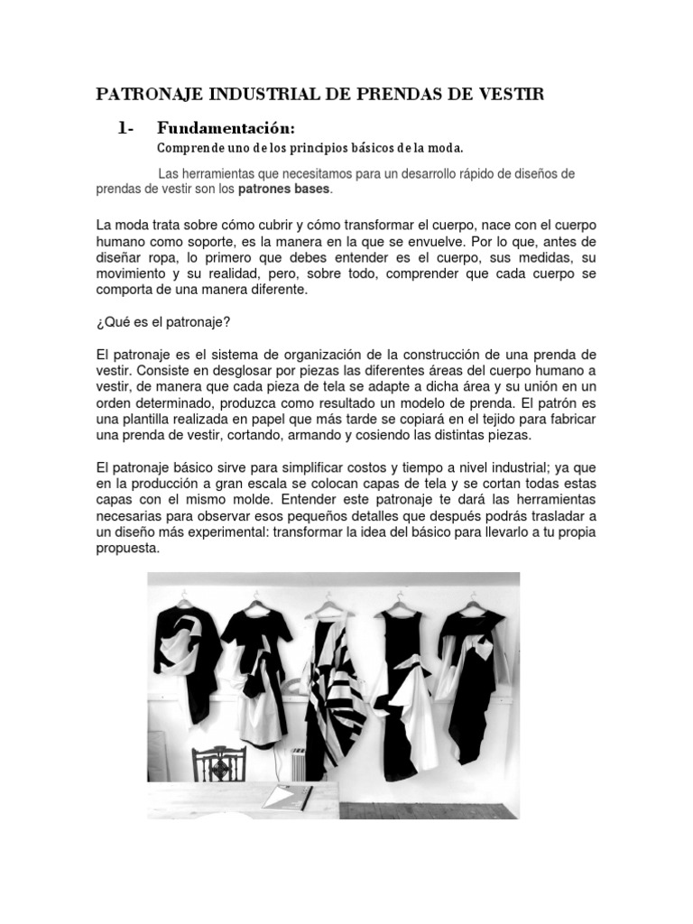 Taller Introductorio de Patronaje Industrial | PDF | Moda | Ropa