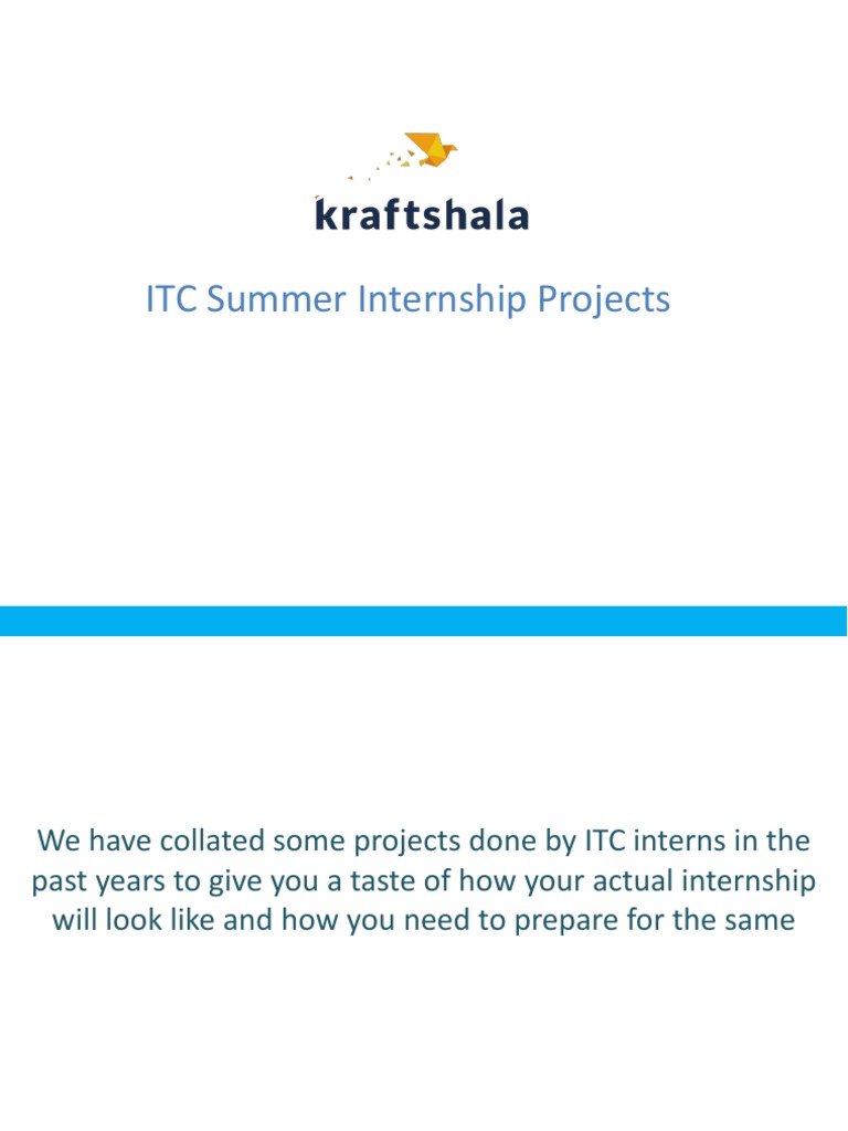 ITC Summer Internship Projects 1 | PDF | Target Audience | Marketing