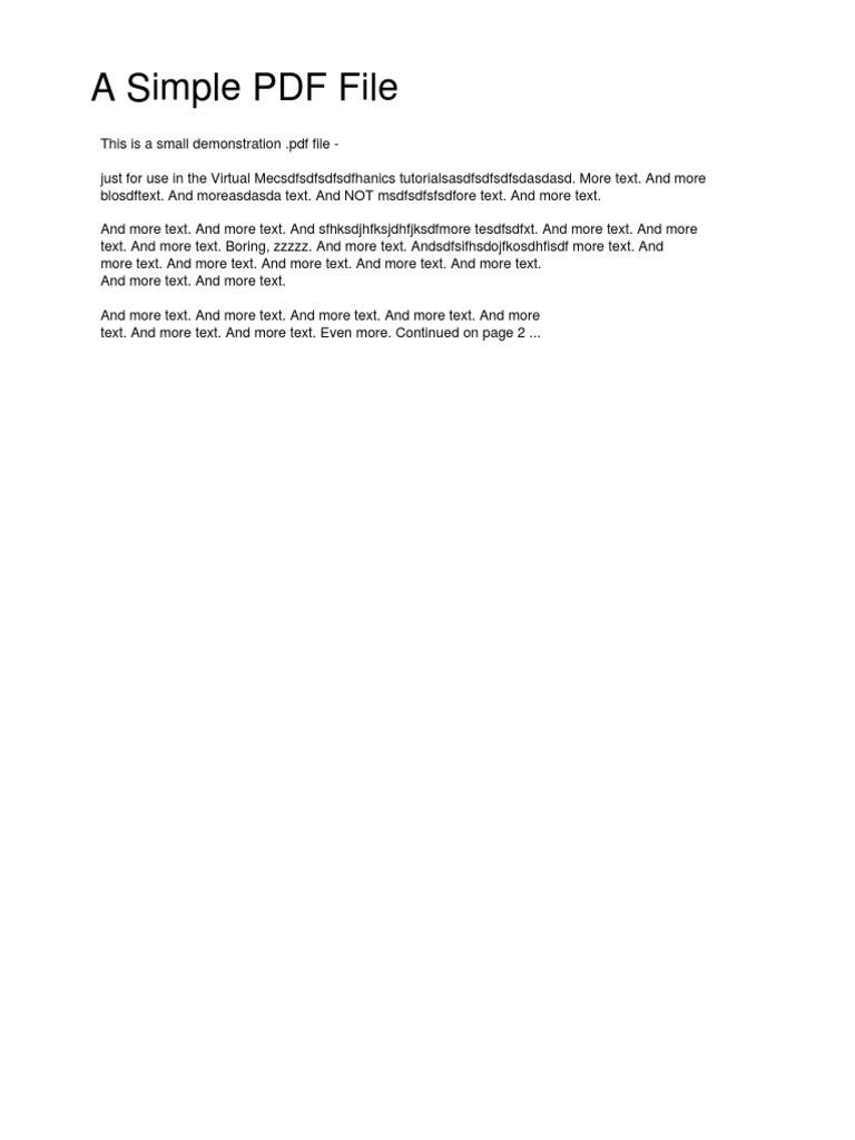 A Simple PDF | PDF