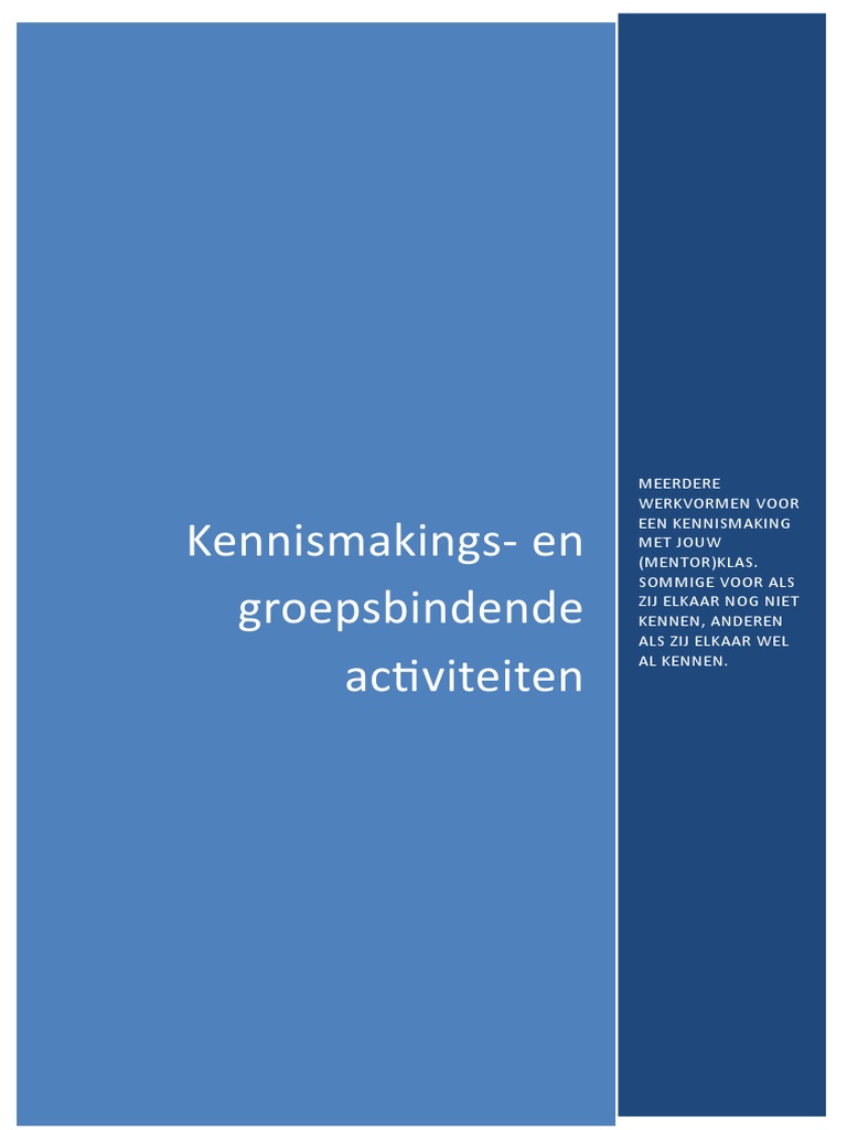 Kennismakings - en Groepsbindende Activiteiten - Verzameling | PDF