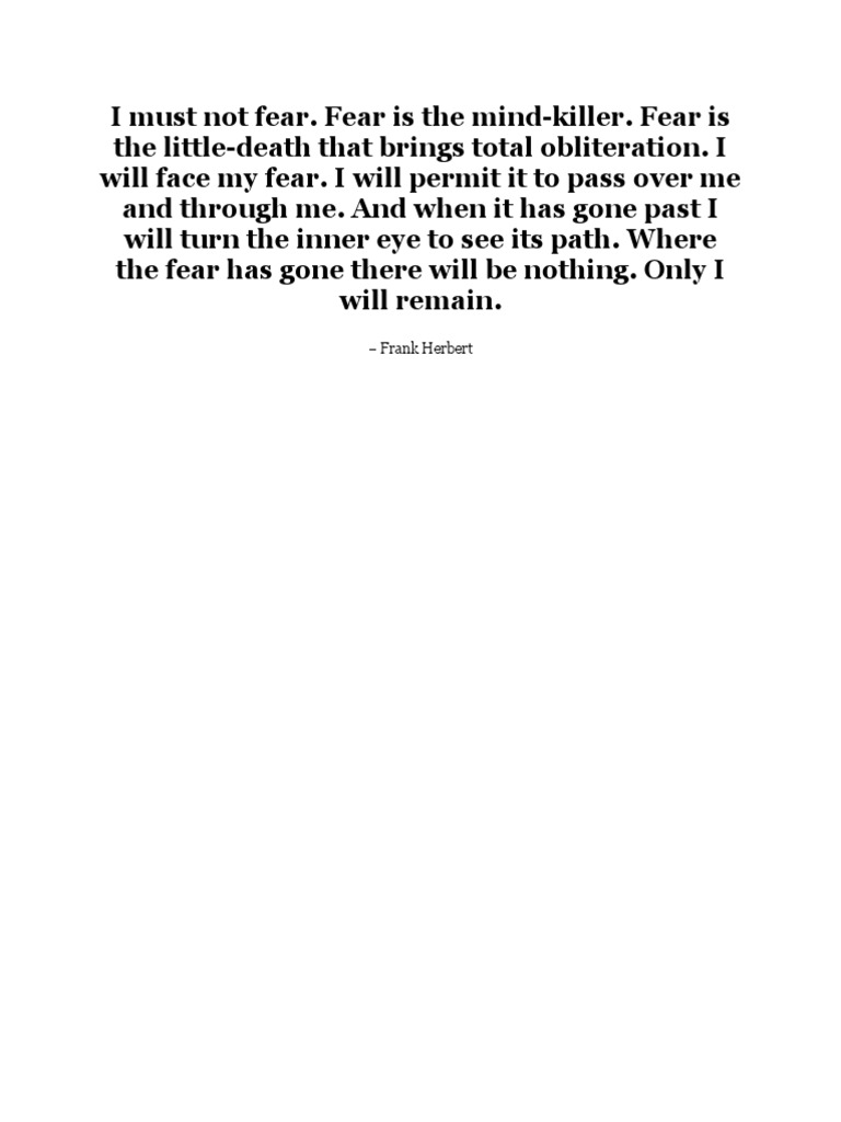 I Must Not Fear | PDF