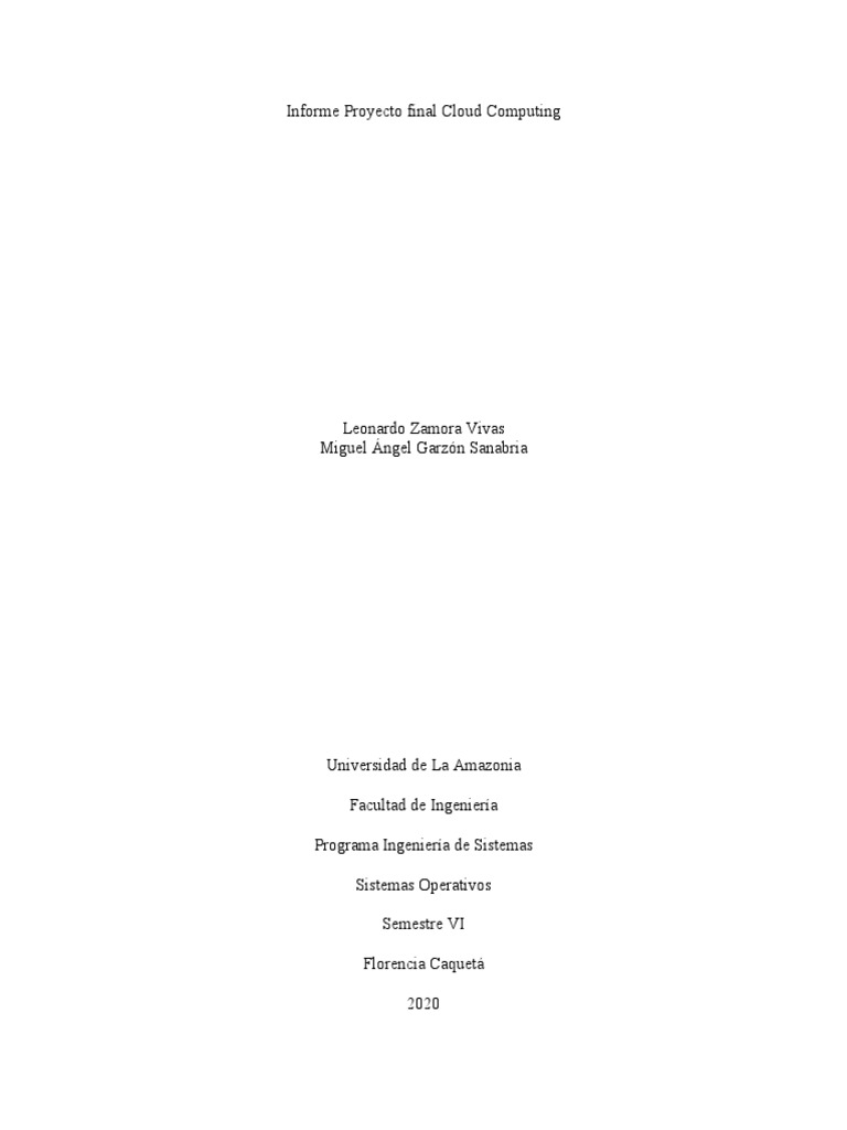Proyecto Final sobre Cloud Computing | PDF | Microsoft Azure | Computación en la nube