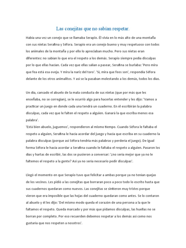 Las Conejitas Que No Sabían Respetar Pdf