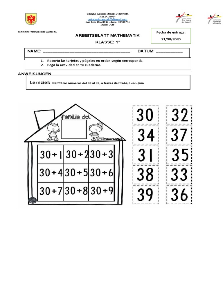 Números Del 30 Al 39 | PDF