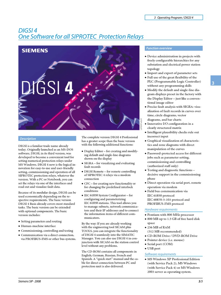 Digsi 4 One Software For All SIPROTEC Protection Relays: Function ... Digsi 4 One Software For All SIPROTEC Protection Relays: Function ...
