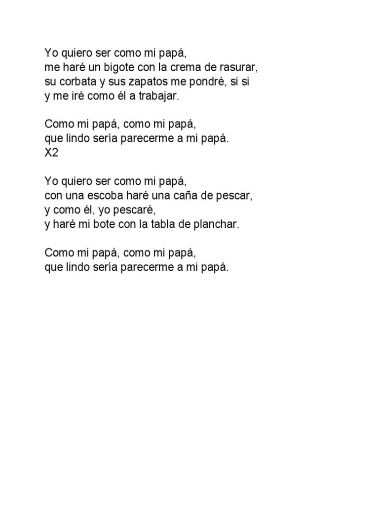 Yo Quiero Ser Como Mi Papá | PDF
