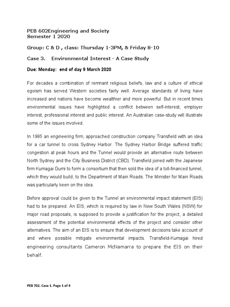 Case Study 1 Environmental | Download Free PDF | Environmental Impact ...