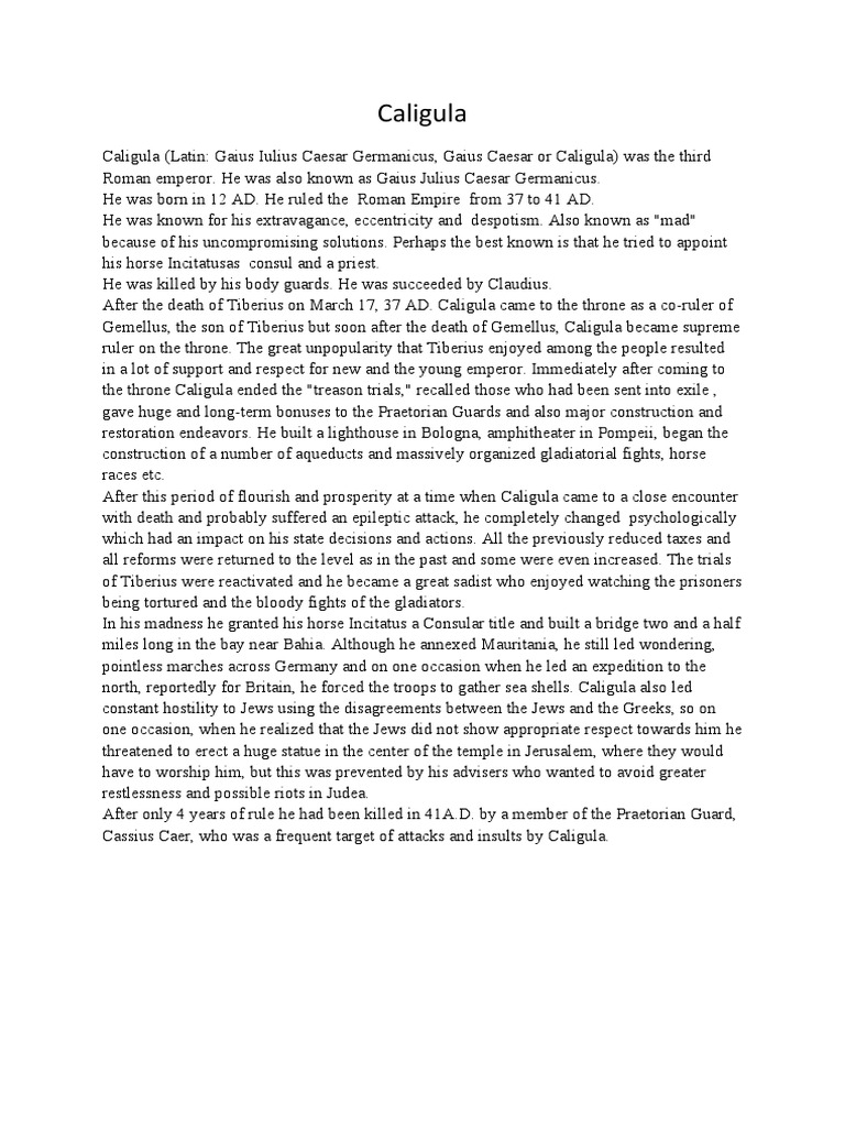 Caligula | PDF | Vespasian | Titus