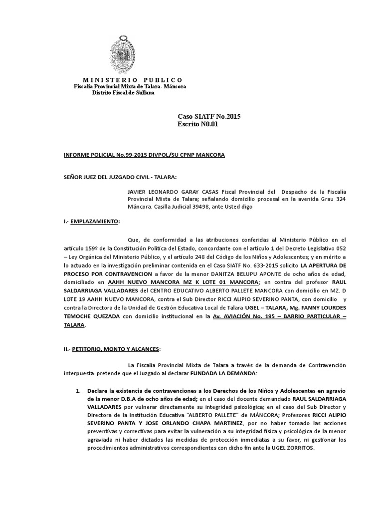 CONTRAVENCION | Descargar gratis PDF | Violencia | Derechos de los niños