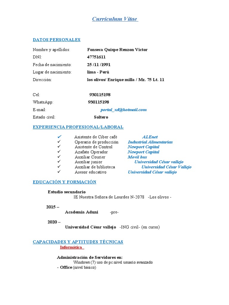 Rfonseca CV2020 | PDF