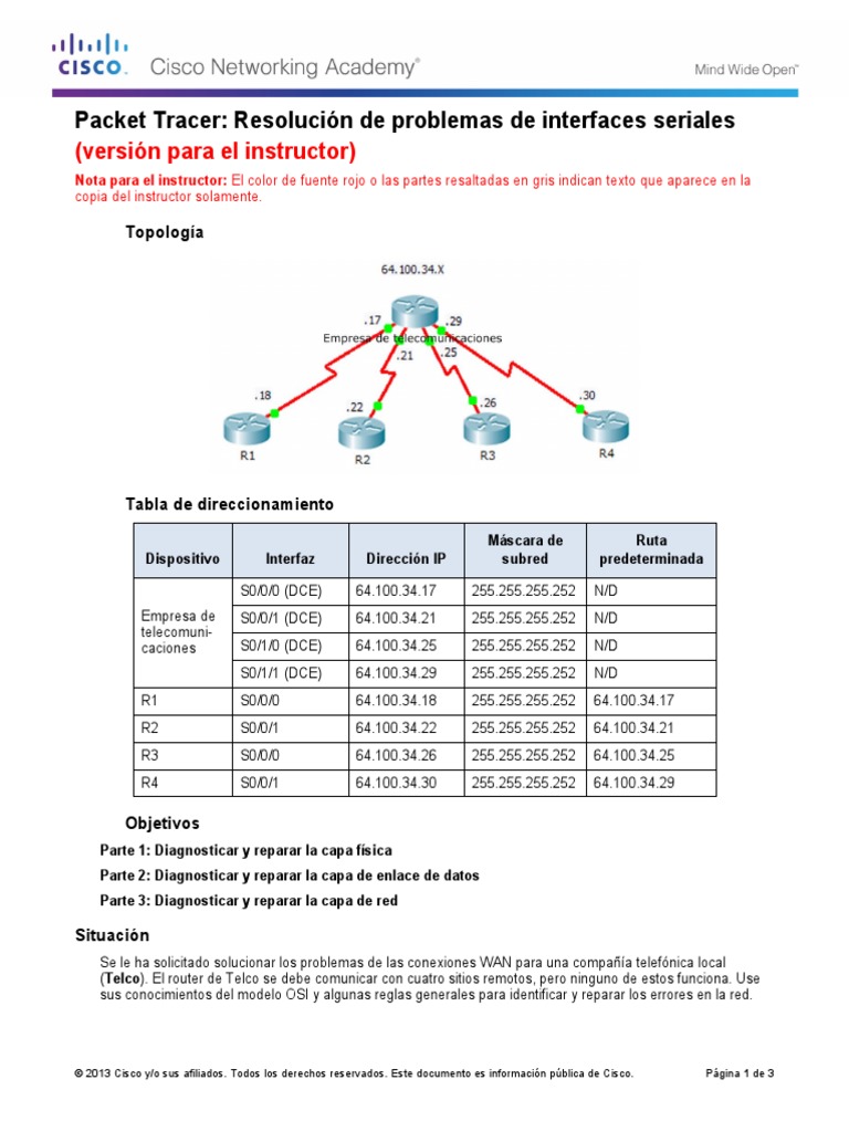 2.1.2.5 Packet Tracer - Troubleshooting Serial Interfaces - ILM | PDF ...