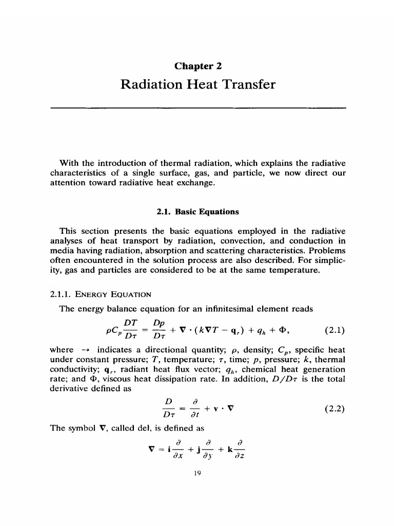Chapter 2 Radiation Heat Transfer 1995 | PDF | Intensity (Physics ...