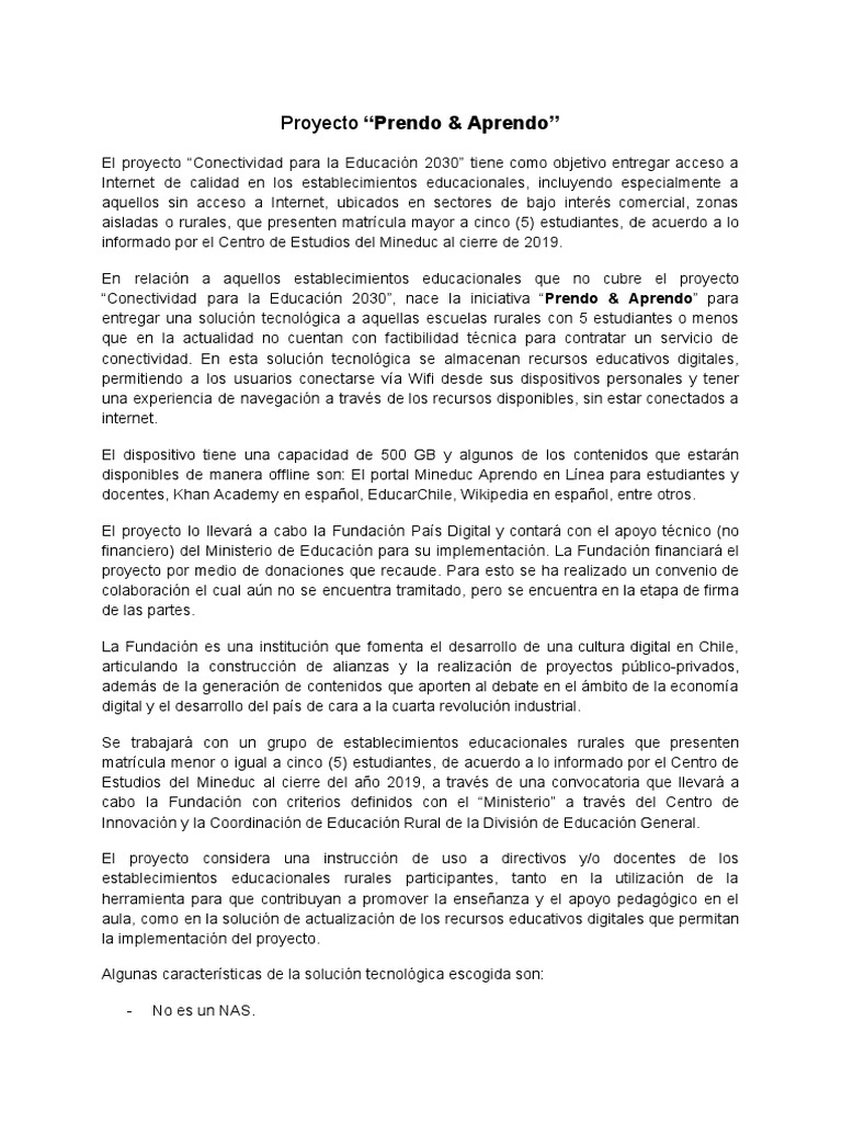 Conectividad Rural: Prendo & Aprendo | PDF | Internet | Informática