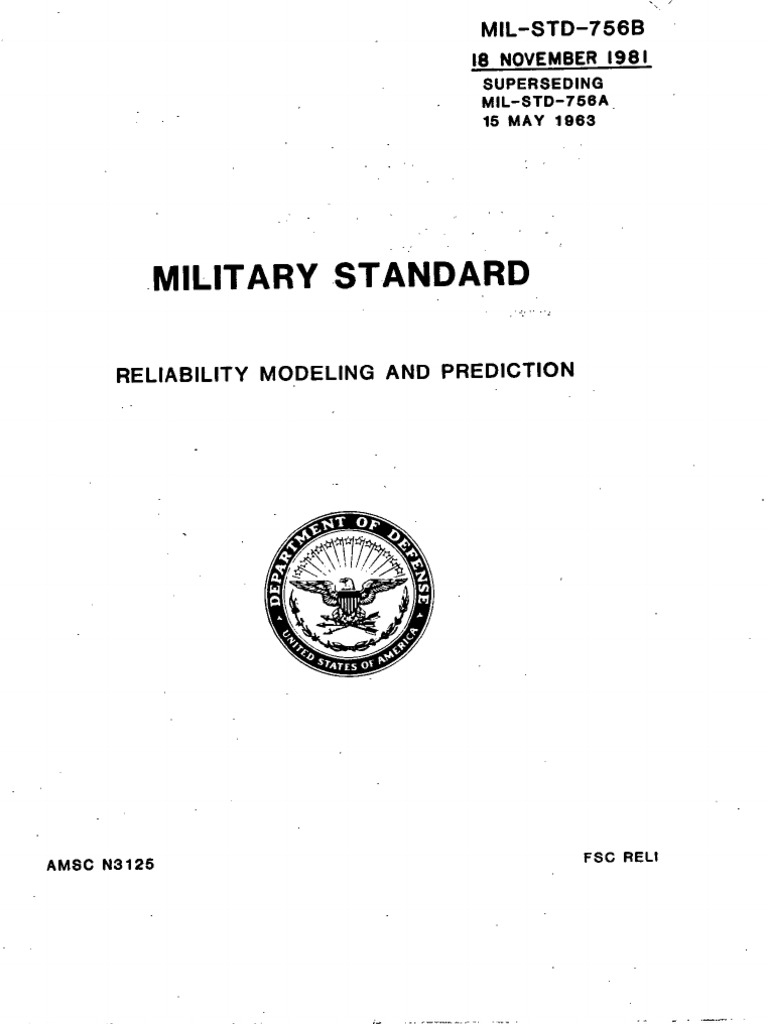 Mil STD 756b | PDF | Reliability Engineering | Prediction