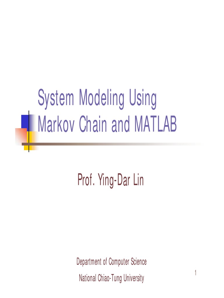 System Modeling Using Markov Chain and Matlab PDF | PDF | Markov Chain | Teaching Mathematics