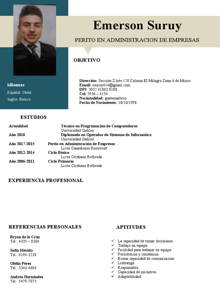 72 Curriculum Vitae Recien Egresado | PDF