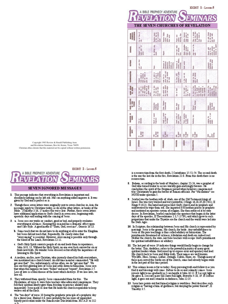 The Seven Churches of Revelation: Exibit Lesson | PDF | Revelation | Jesus