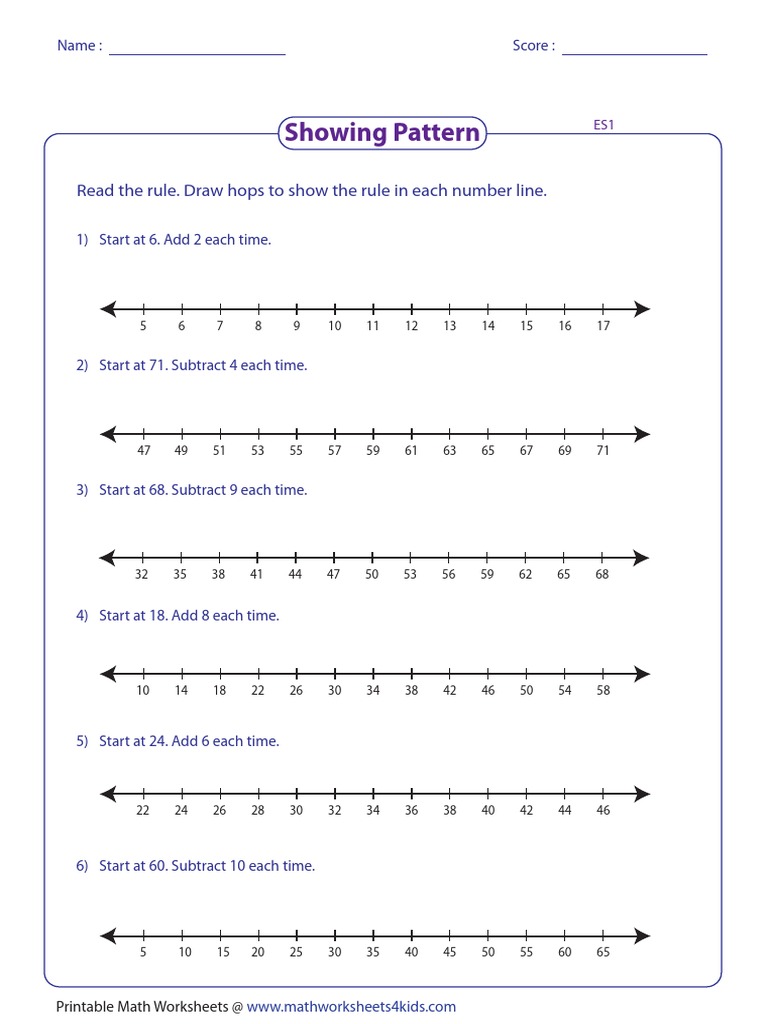 Showing Pattern: Read The Rule. Draw Hops To Show The Rule in Each ...