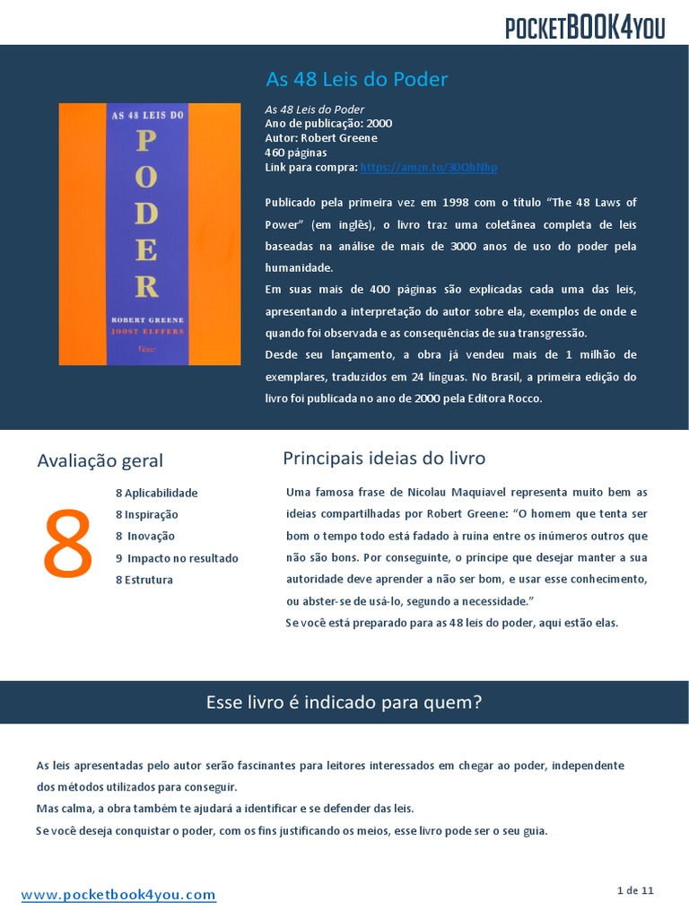 As 48 Leis do Poder: Resumo e Análise | PDF | Poder (social e político ...