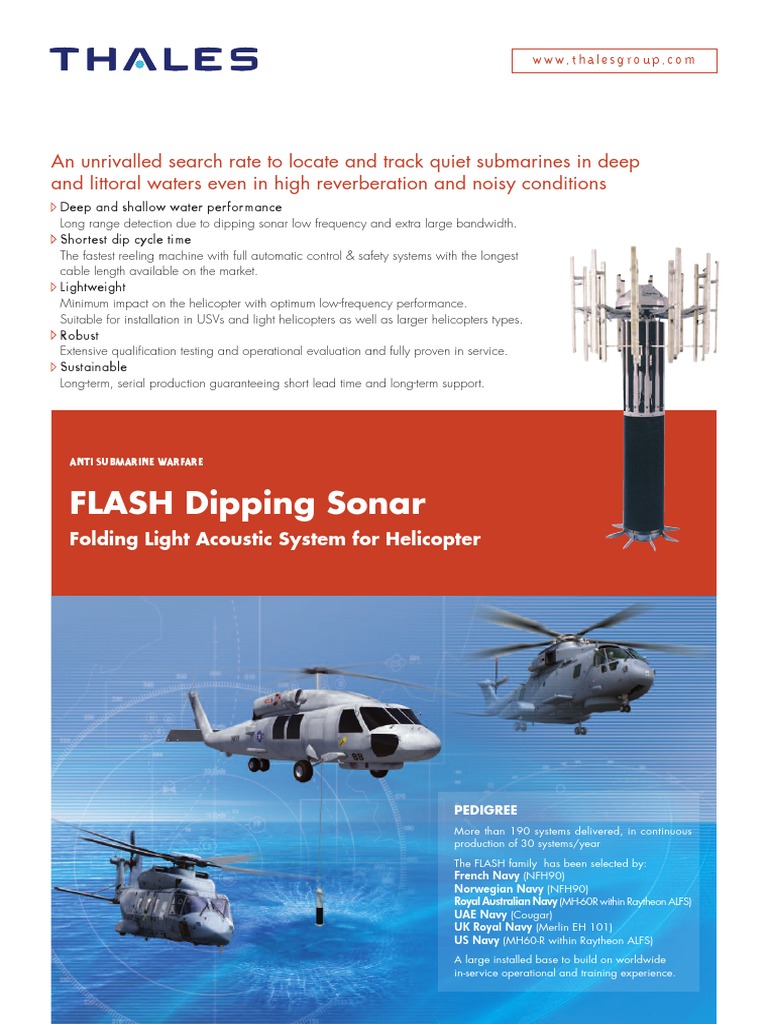Thales Flash Dipping Sonar PDF | PDF | Sonar | Anti Submarine Warfare