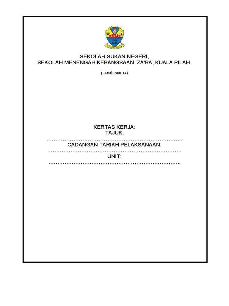 Format Kertas Kerja Dan Laporan | PDF
