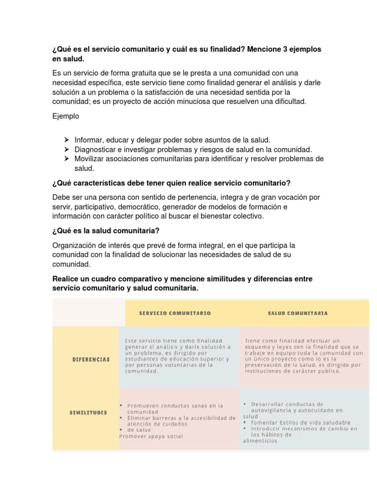 Qué Es El Servicio Comunitario y Cuál Es Su Finalidad | PDF | Ciencias ...